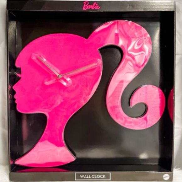 Barbie | Accents | Barbie Logo Barbie Head Large Analog Wall Clock ...
